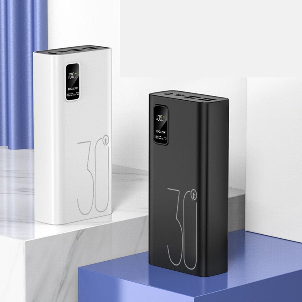 30000mAh PD 22.5W Power Bank Portable Charger with 4 USB Output Ports ...